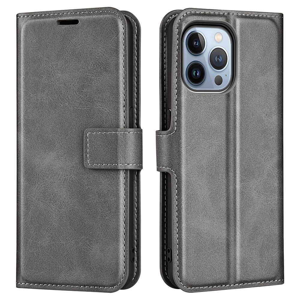 Leather Wallet iPhone 14 Pro Max Grey - køb online Leather Wallet iPhone 14 Pro Max Grey - køb online